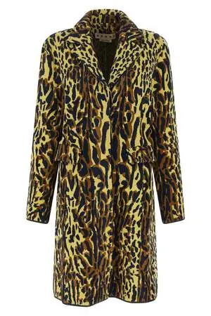Marni Jacquard Wool Animalier Coat - Multi
