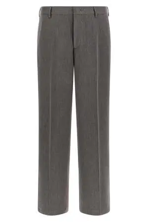 CELLAR DOOR Trousers Pressed Crease Detail - Brown