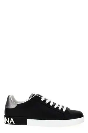 Dolce & Gabbana Portofino Sneaker With Macro Logo - White/black