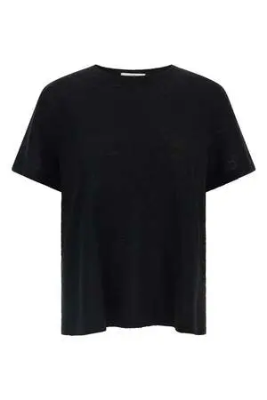 Co Silk-linen Knit Top - Black
