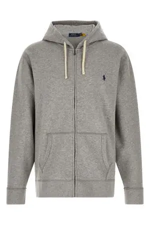 Polo Ralph Lauren Zip-up Hoodie With Embroidered Logo - Gray