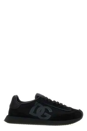 Dolce & Gabbana Low-top Sneakers With Maxi Dg Logo - Black