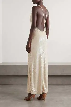 Coperni Draped Sequin Maxi Dress