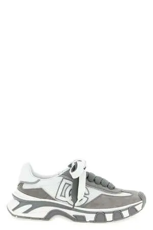Dolce & Gabbana Leather And Technical Mesh Sneakers - Gray
