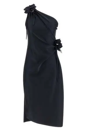 Coperni Asymmetric Mini Flower' Dress - Black