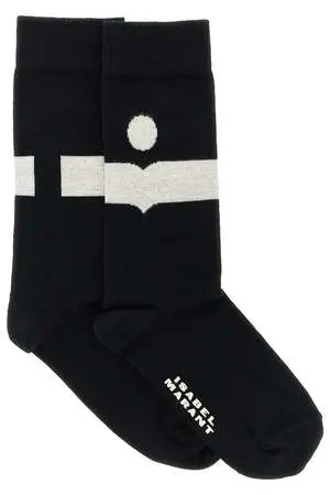 Isabel Marant Étoile Socks With Intarsia Logo - Black