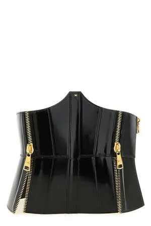 Elisabetta Franchi Corset Belt With Sculptural Zippers