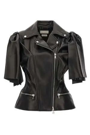 Alexander McQueen Bow Knot Biker' Jacket - Black