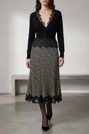Ermanno Scervino Lace-trimmed Cashmere Cardigan