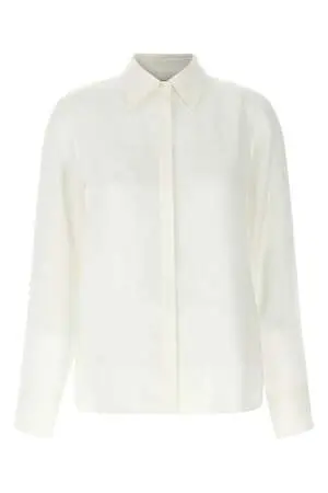 FERRAGAMO Silk Shirt With Monogram Pattern - White