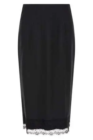 Ermanno Scervino Lace-trim Midi Skirt - Black