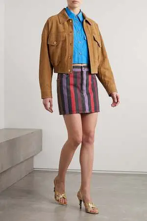 Versace Striped Denim Skirt