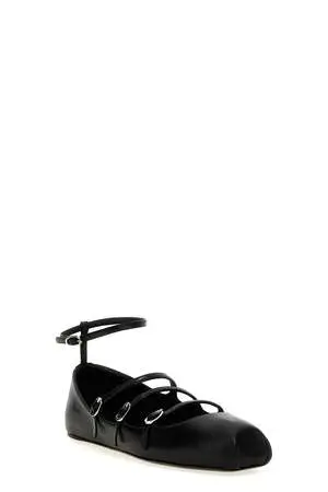 Alexander McQueen Leather Strap' Ballet Flats