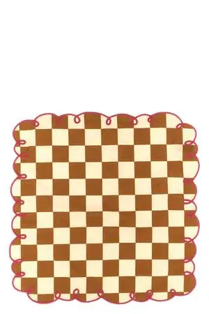 BITOSSI Checkerboard Napkins' Set - Brown