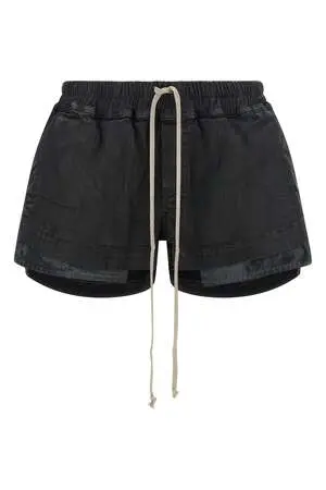 Rick Owens Denim Shorts With Layered Hem