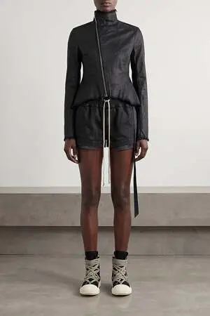 Rick Owens Denim Shorts With Layered Hem