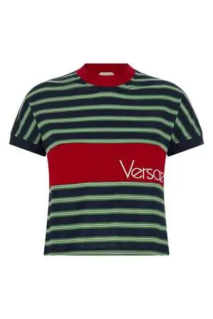 Versace T-shirt With Intarsia Logo