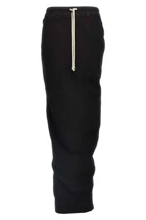 Rick Owens Maxi Skirt With Draped Back Split