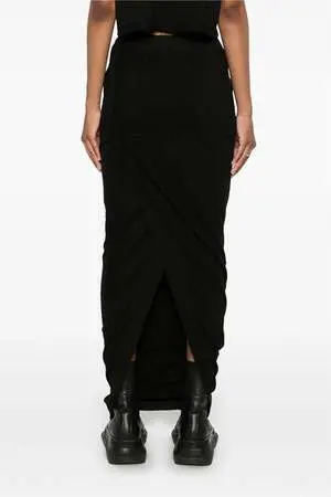 Rick Owens Maxi Skirt With Draped Back Split