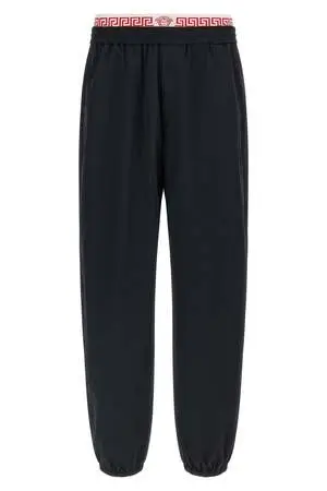 VERSACE Trousers With Double Logo Waistband