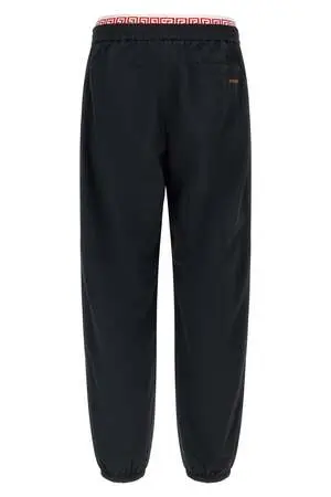 Versace Trousers With Double Logo Waistband