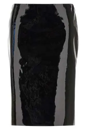 FERRAGAMO Patent Leather Skirt - Black