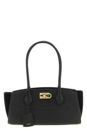 FERRAGAMO Studio Soft East West Shoulder Bag - Black