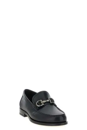 FERRAGAMO Leather Loafer With Gancini Buckle