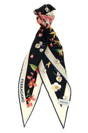 FERRAGAMO Diamond-shaped 'primavera' Print Scarf - Multi