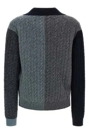 FERRAGAMO Colour-block Cable-knit Polo Sweater