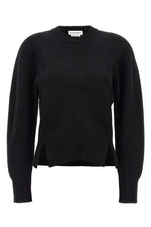 Alexander McQueen Sweater 'chevron Corset - Black
