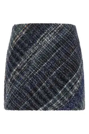 Missoni Miniskirt With Diagonal Check Weave - Blue