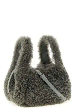 Stella McCartney Stella Logo Shearling Shoulder Bag