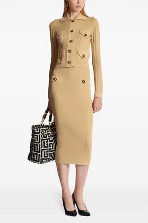 Balmain Skirt 'ribbed Knit Midi