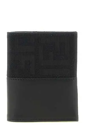 Fendi Ff Jacquard Card Holder - Black