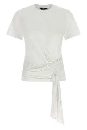7 For All Mankind Draped Detail T-shirt - White