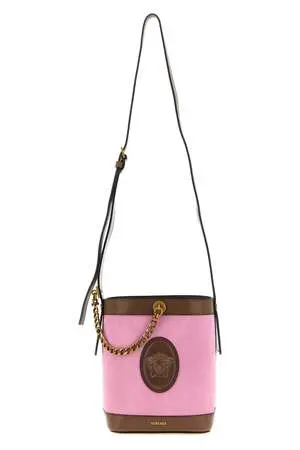 Versace Mini Bucket Bag Medusa Cameo And Chain Detail
