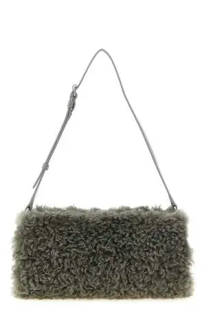 Stella McCartney Faux Shearling Pouch - Gray