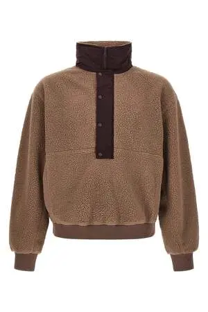ENTIRE STUDIOS System Half Zip Fleece Sweatshirt - Brown