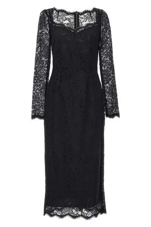 Dolce & Gabbana Pizzo Stretch' Dress - Black