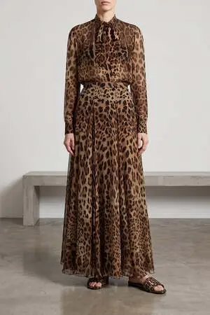 Dolce & Gabbana Silk Chiffon Maxi Skirt