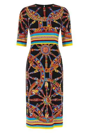 Dolce & Gabbana Carretto Print Midi Dress - Multi