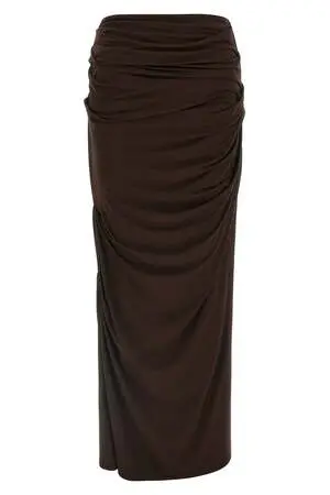 ENTIRE STUDIOS Asymmetric Draped Skirt - Brown