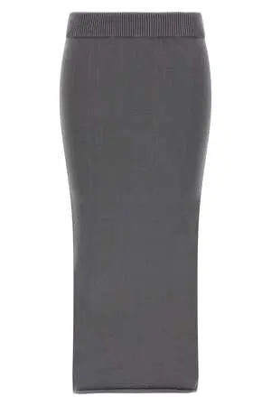 ENTIRE STUDIOS Cotton Knit Midi Skirt - Gray