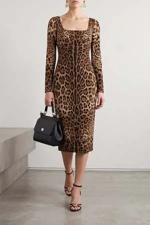 Dolce & Gabbana Midi Dress With Square Neckline