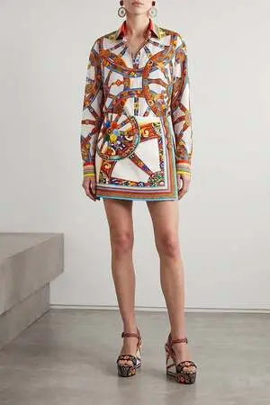 Dolce & Gabbana Cotton Shirt With Carretto Print
