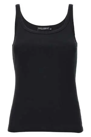 Dolce & Gabbana Tank Top Back Logo Detail - Black