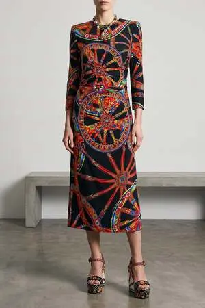 Dolce & Gabbana Carretto Print Midi Dress