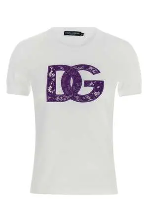 Dolce & Gabbana Lace Inlay' T-shirt - White