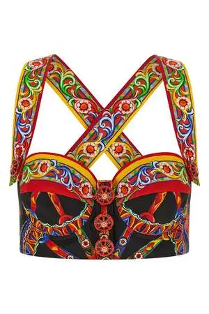 Dolce & Gabbana Carretto Print Bustier Top